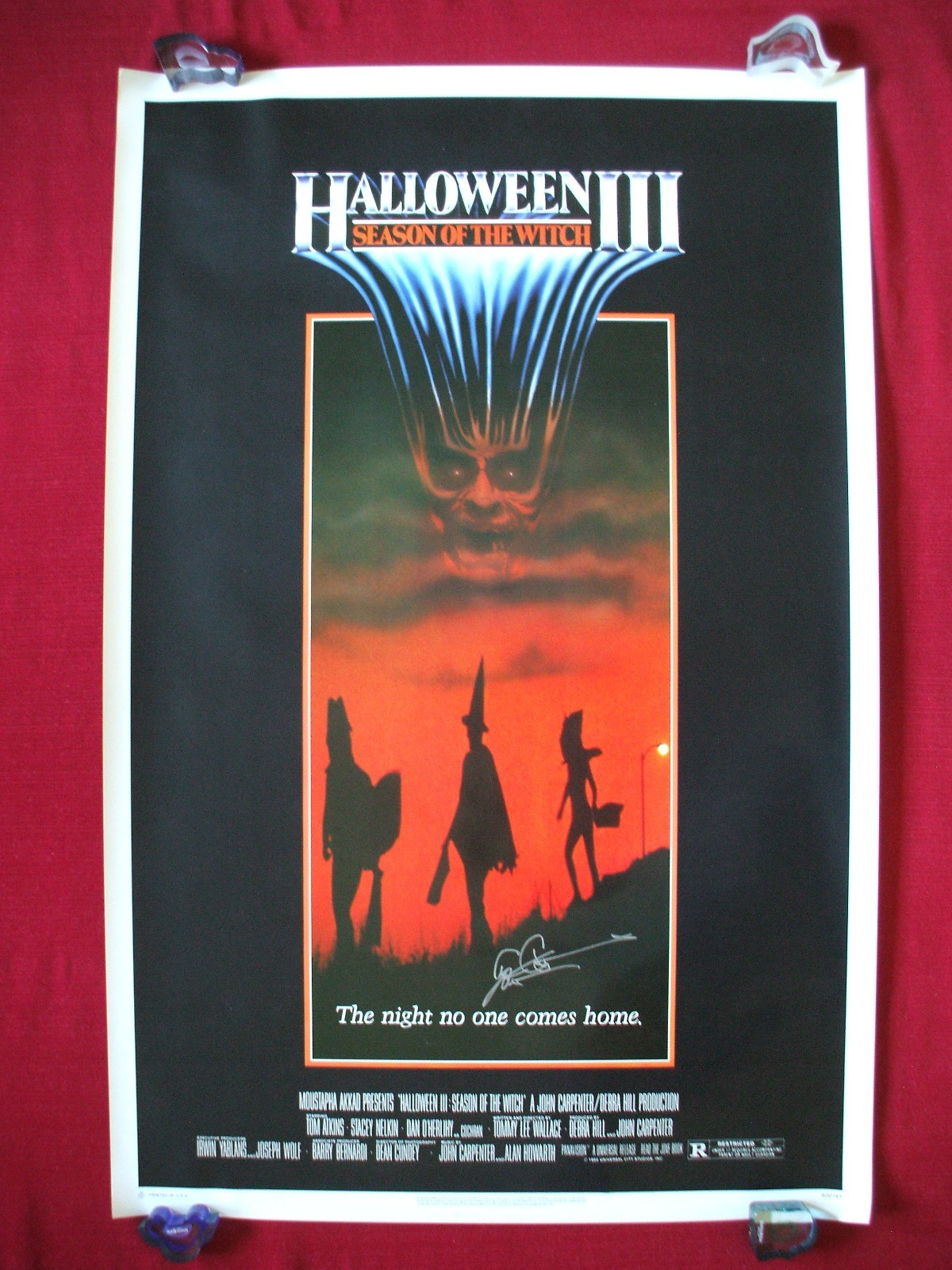 HALLOWEEN 3 III 1982 ORIGINAL MOVIE POSTER SEASON OF THE WITCH TOM ATKINS SIGNED | eBay