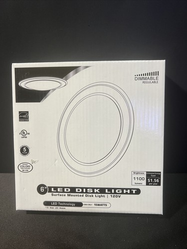 6 Inch Led Low Profile Surface Mount Disk Light Aluminum Baffle Trim ...