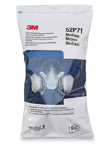 3M 52P71 Medium Half Face Respirator Facepiece Gas Mask Painting ...