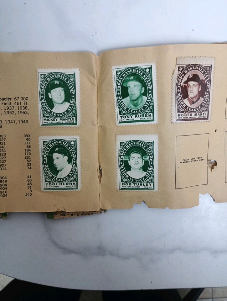 Topps 1961 Baseball Stamp Book With 58 Different Players Collected | eBay