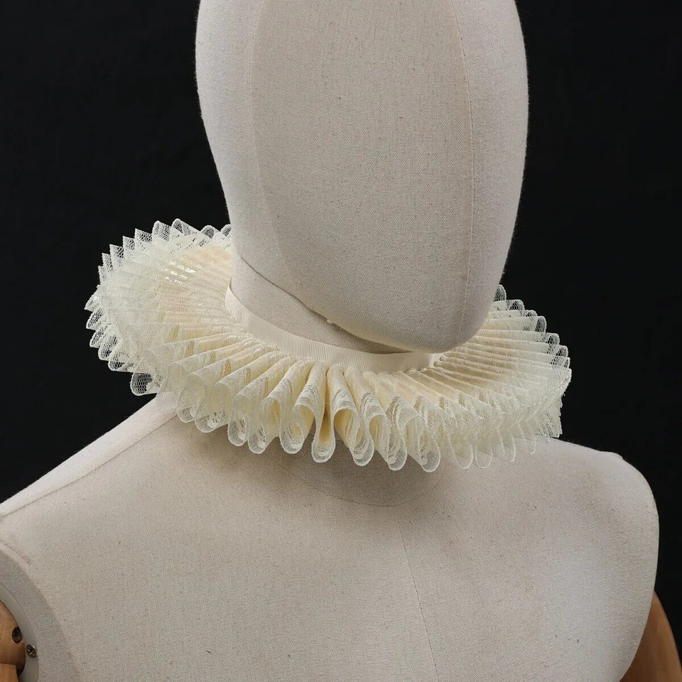 Elizabethan Ruff Collar Victorian Glitter Ruff Collar Renaissance Neck ...