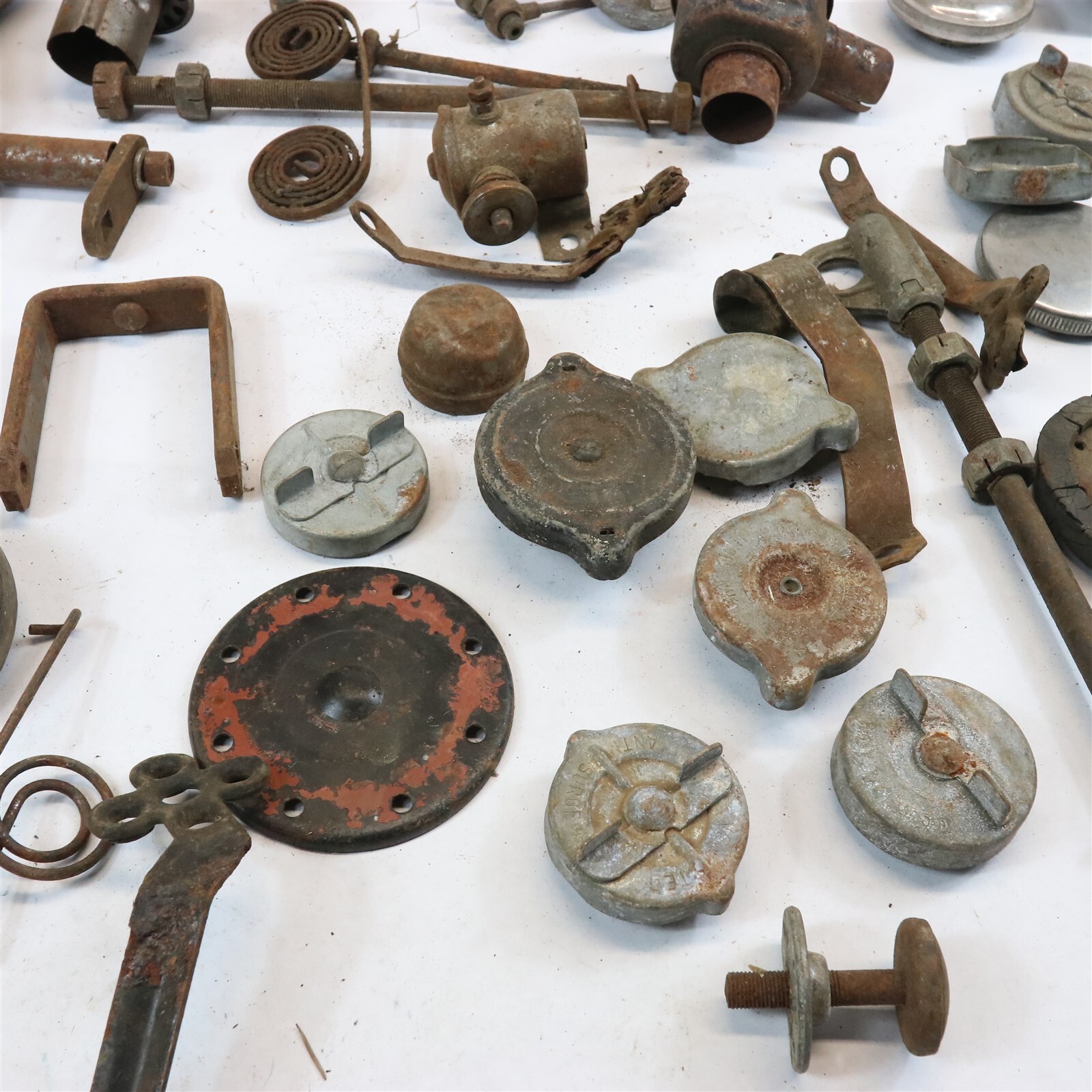 1930s-1950s HUGE LOT OF USED FORD PARTS BRACKETS CAPS CABLES BOTLS MISC ...