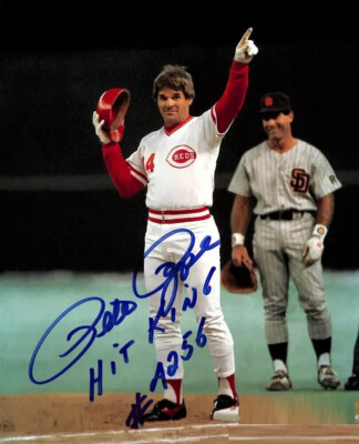 PETE ROSE SIGNED PHOTO AUTOGRAPH MLB CINCINATTI REDS SIGNATURE 8X10 ...