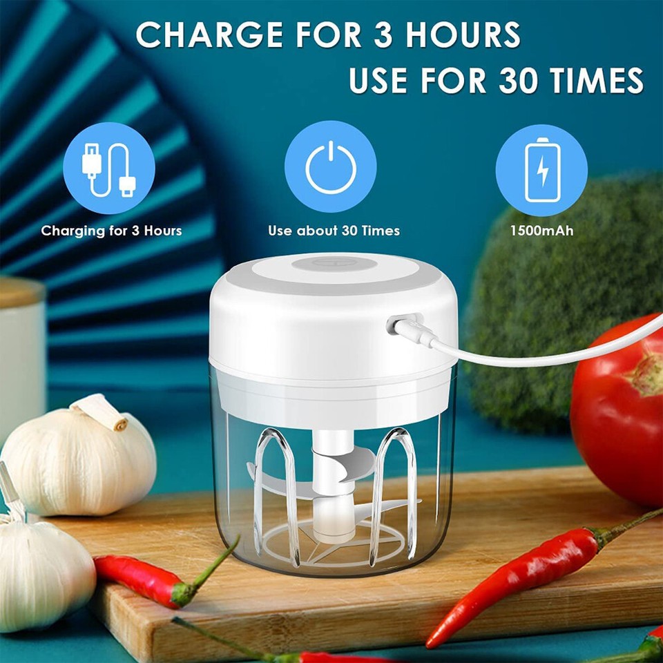 Wireless Food Processor Mincer Mini Garlic Chopper USB Charging for ...