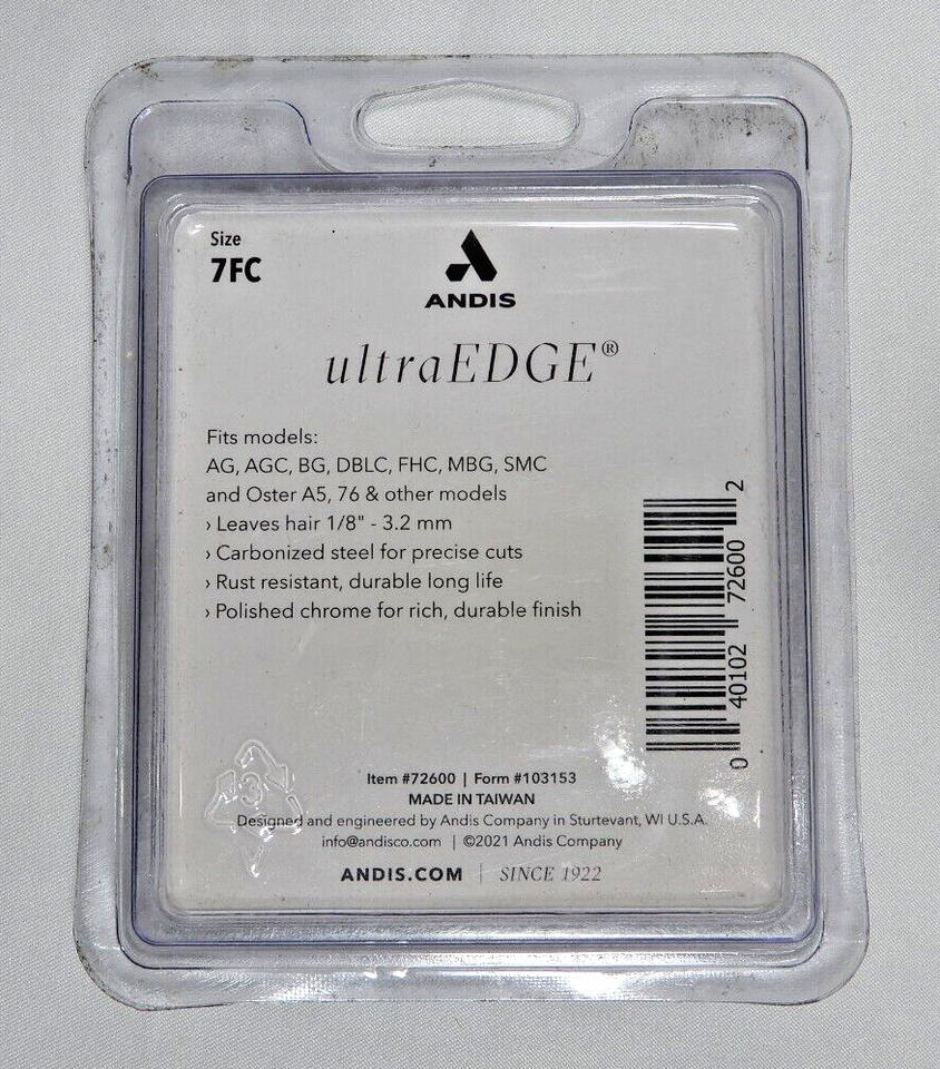 Andis 7FC UltraEdge Detachable Blade Size 7FC 3.2 mm - Silver - New ...
