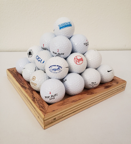 Medium Wooden Golf Ball Pyramid Stacker for 30 Golf Balls (Balls not ...