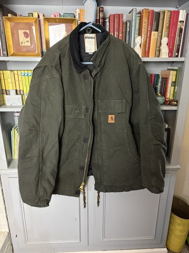 NWT Carhartt C26 MOS Moss Green Jacket Coat Men 3XL Corduroy Collar ...