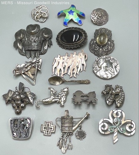 Sterling Silver Lot of Assorted Brooches - 319 Grams - 18 PCS | eBay