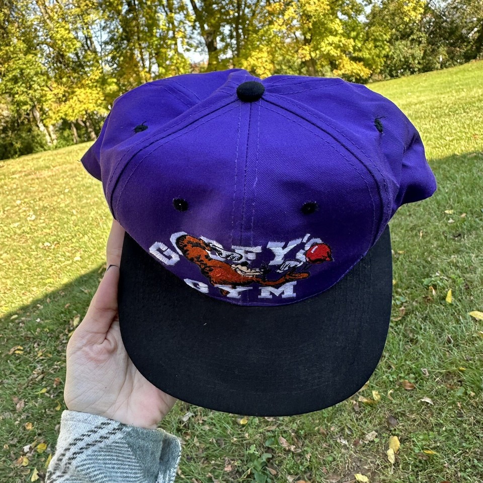 Vintage 90s Goofy's Gym Snapback Hat, Purple Cap, Disney - Mickey ...