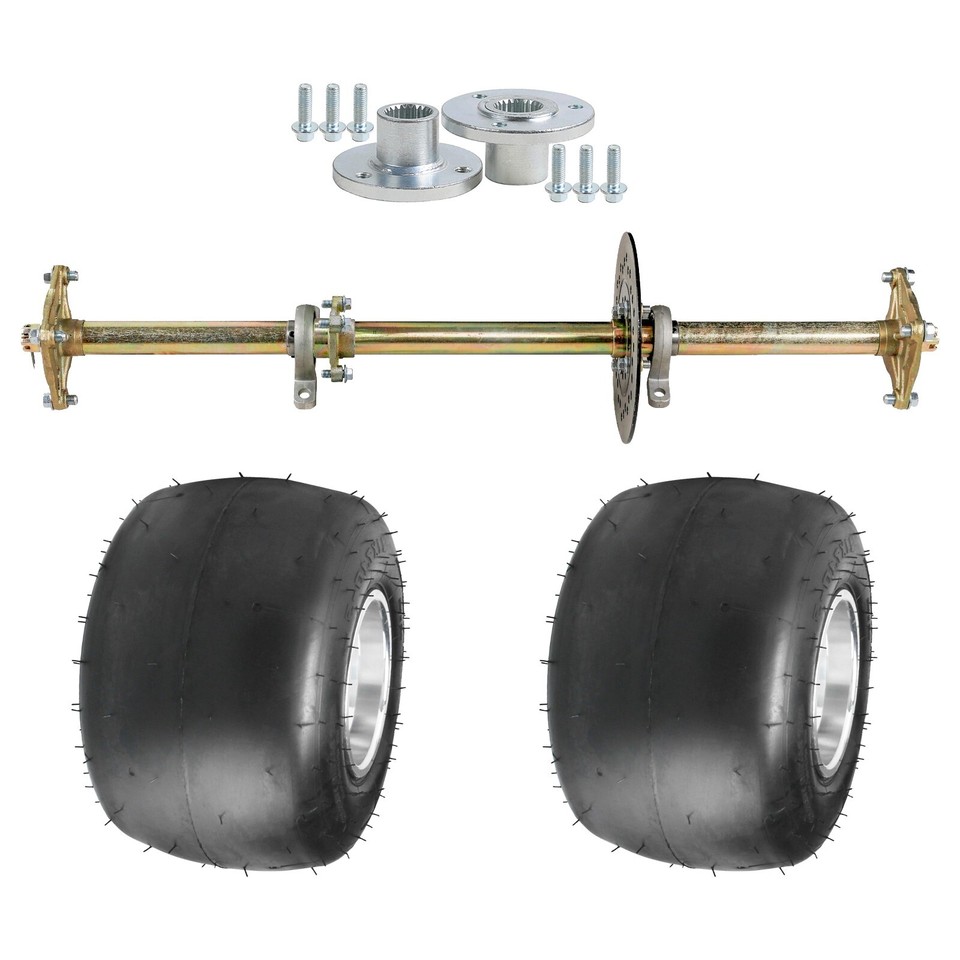 32" DIY Go kart Rear Axle Kit 5" Wheel 11x7.10-5 10x4.50-5 Front ...