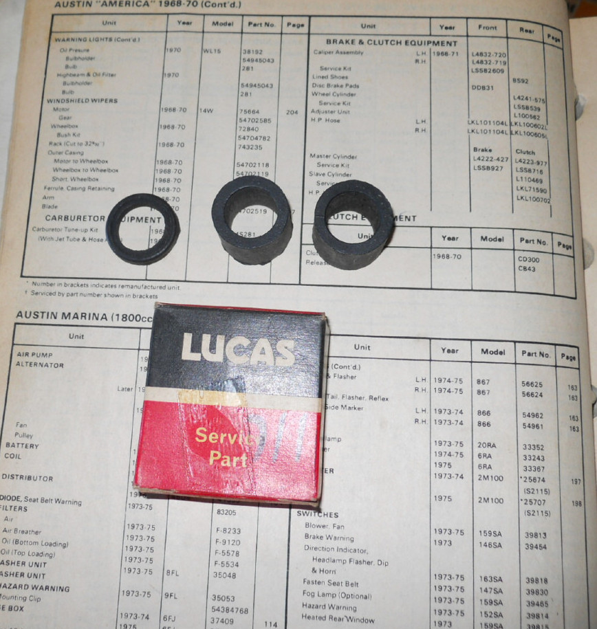 NOS Lucas Wheel box Kit 54704782 to wheel box 72840. Austin America ...