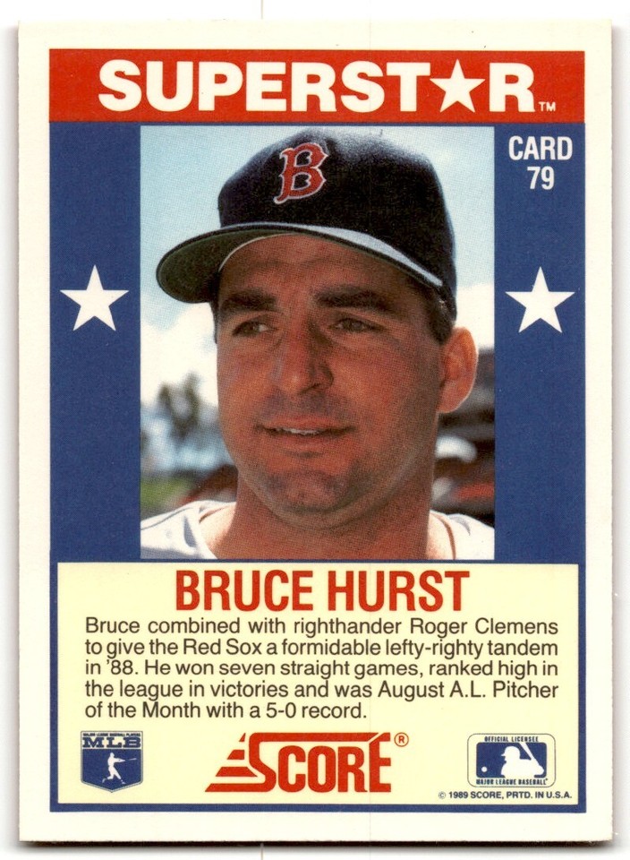 1989 Score Baseball's 100 Hottest Players Bruce Hurst Boston Red Sox ...