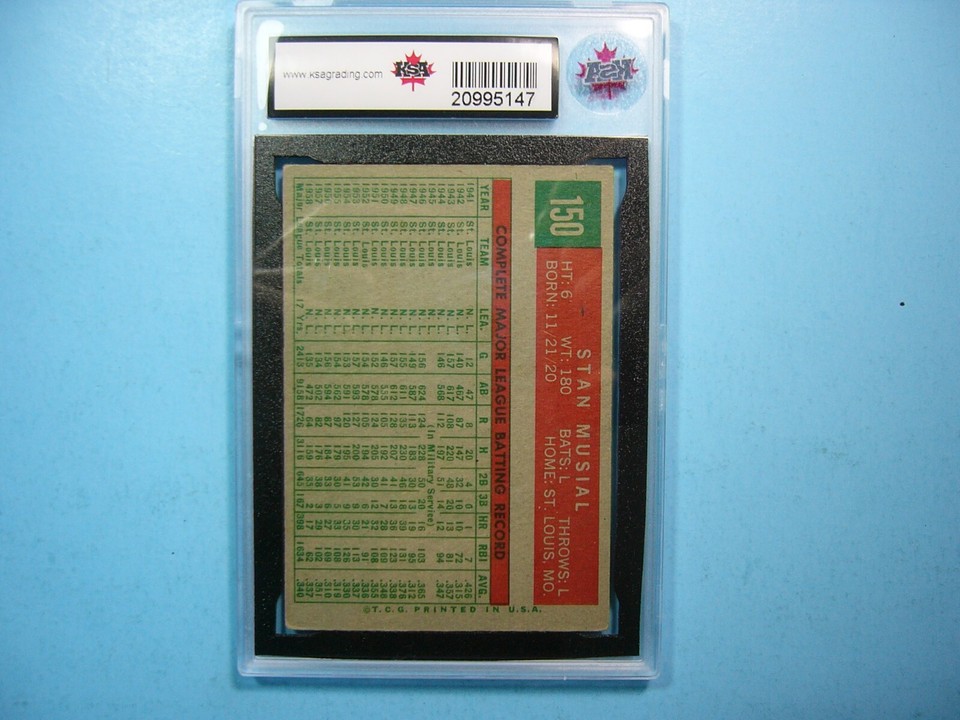 1959 TOPPS MLB BASEBALL CARD #150 STAN MUSIAL KSA 5 EX NICE!! '59 TOPPS ...