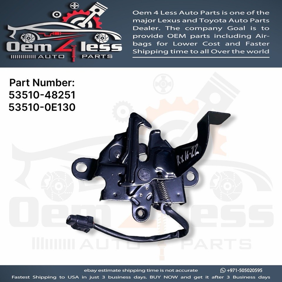 Lexus RX350 2022 Hood Latch Lock Assembly OEM 53510-48251 / 53510-0E130 ...
