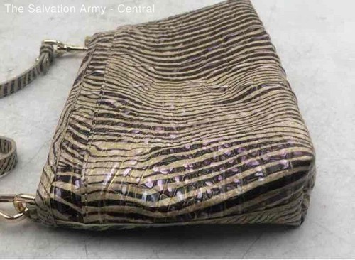 Brahmin Womens Tan Brown Zebra Print Adjustable Strap Travel Crossbody ...