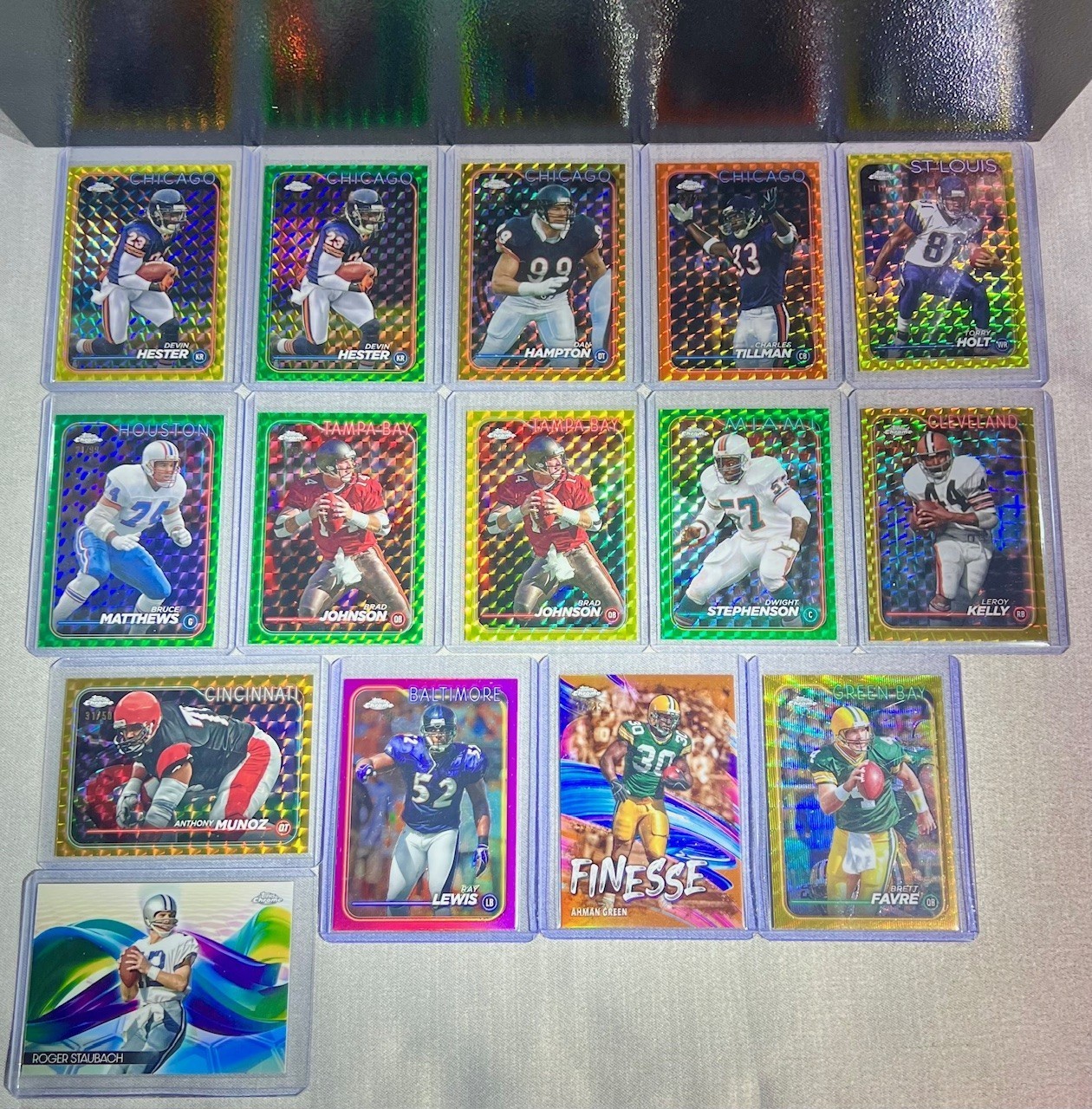 (98) 2024 Topps Chrome NFL Football Geometric 8 Autos & 15 Color Cards ...