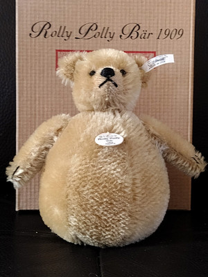 STEIFF "ROLLY POLLY BEAR 1909" PERFECT CONDITION, CERTS, BOX & OUTER ...