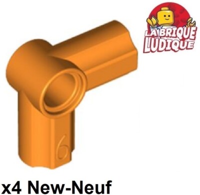 Lego technic 4x Axe Axle pin connector angle 90° #6 orange 32014 NEUF ...