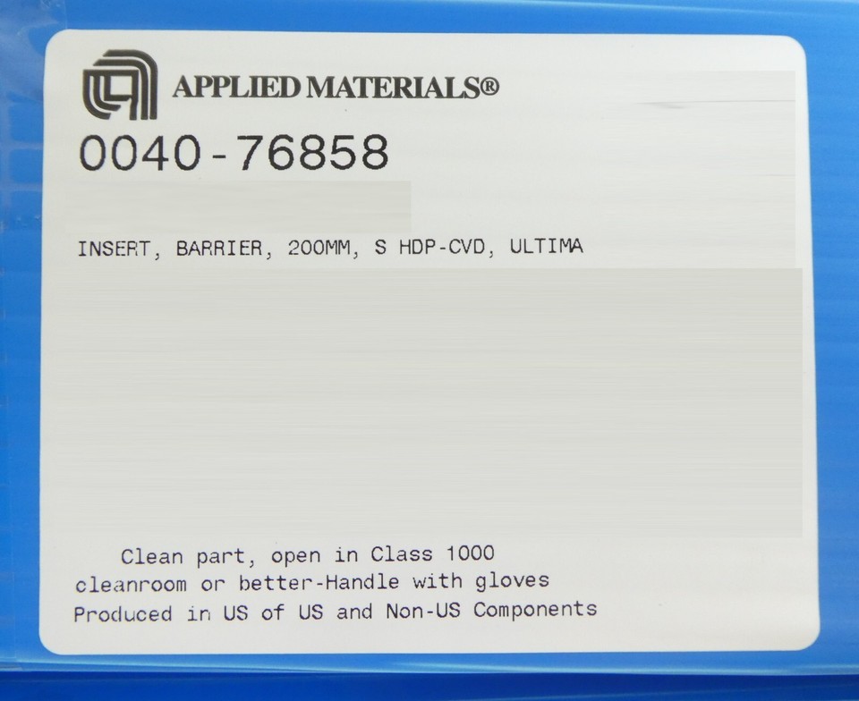 AMAT Applied Materials 0040-76858 200mm Insert Barrier HDP-CVD Ultima ...