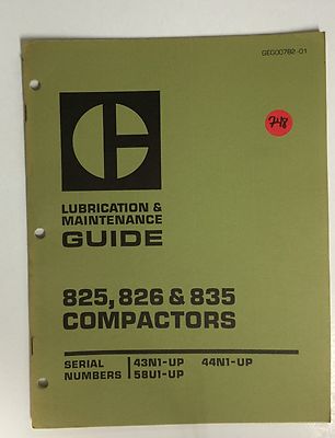 CATERPILLAR 825, 826 & 835 COMPACTORS LUBRICATION & MAINTENANCE GUIDE ...