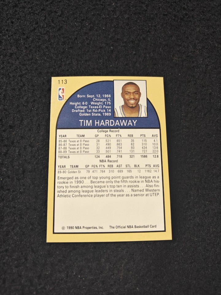 1990 Hoops #113 Tim Hardaway Rookie Card Golden State Warriors | eBay