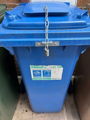 BIN LID LOCK 8" Chain & fixings included STOP ID THEFT No Padlock | eBay UK