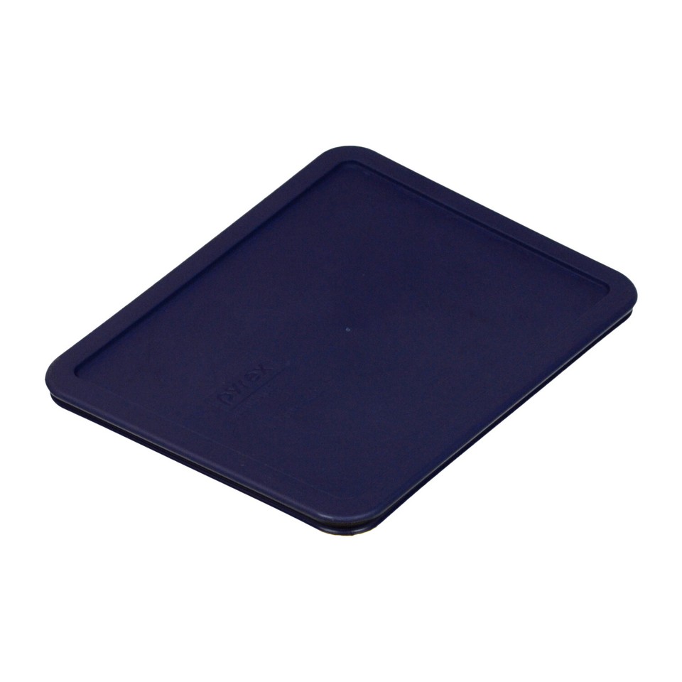 Pyrex 7212 11-Cup Rectangle Glass Storage Dish w/ 7212-PC Dark Blue Lid ...