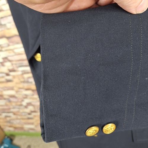 Howard Clothes Blazer Mens 44L Black Double Breasted Gold Buttons 1960s ...