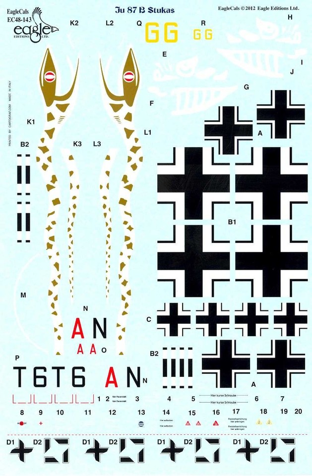 EagleCals Decals 1/48 JUNKERS Ju-87B STUKA German Dive Bomber | eBay