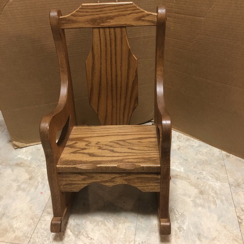 Antique Vintage Child’s Solid Oak Rocking Chair Excellent Condition ...