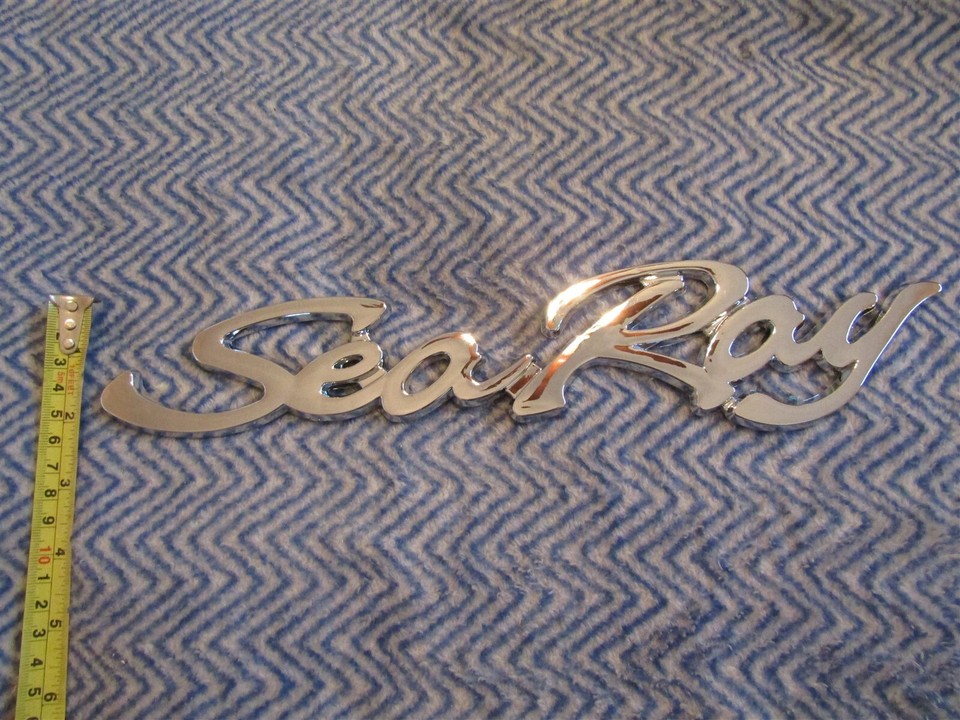 SEARAY SEA RAY Barca Marine Sundancer Chrome Script Logo Emblema Targa ...