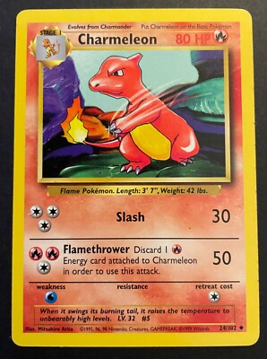 Basic Pokemon Charmeleon 24/102 Pokemon Card nm | eBay