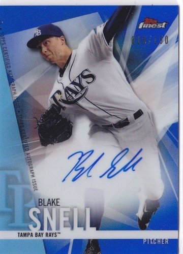 2017 Blake Snell Topps Finest Blue Refractor Auto 16/150 #FA-BS (A6975 ...