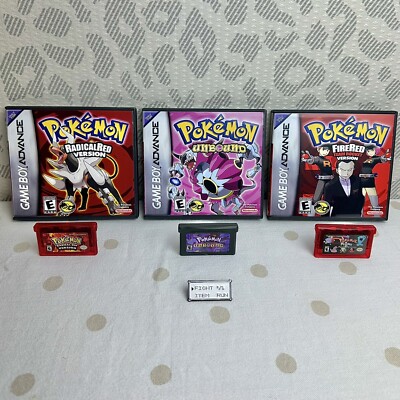 POKEMON RADICAL RED, UNBOUND, FIRE RED TEAM ROCKET Gameboy Advance Game ...