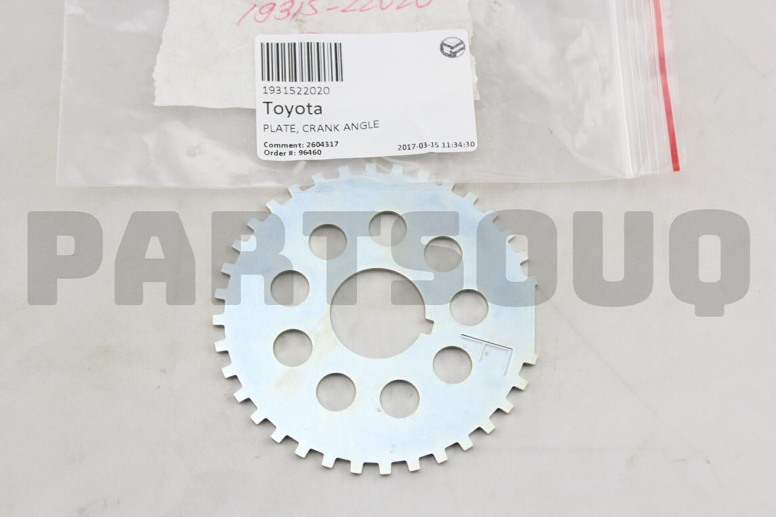 1931522020 Genuine Toyota PLATE, CRANK ANGLE SENSOR, NO.1 19315-22020 ...