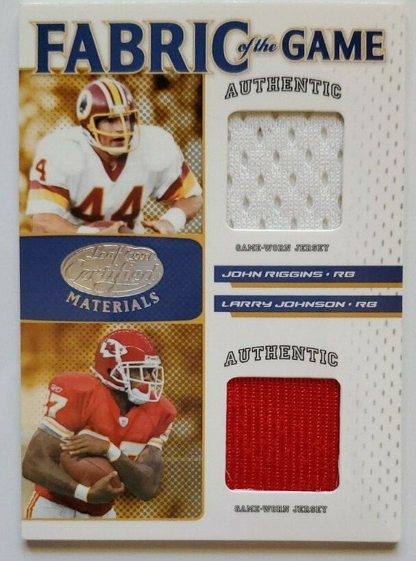 JOHN RIGGINS & LARRY JOHNSON DONRUSS 2007 LEAF CERTIFIED MATERIALS FOTG ...