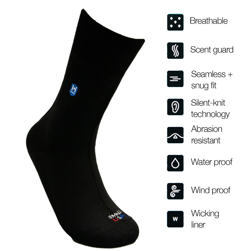 Hanz Waterproof Crew Socks, Hiking Outdoors All Weather Performance ...