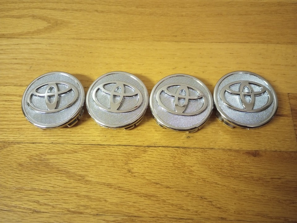 Toyota Wheel Center Caps 57mm Silver/Chrome Logo Corolla Yaris Prius ...