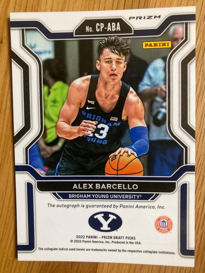 Alex Barcello 2022-23 Panini Prizm Draft Picks Silver Penmanship | eBay