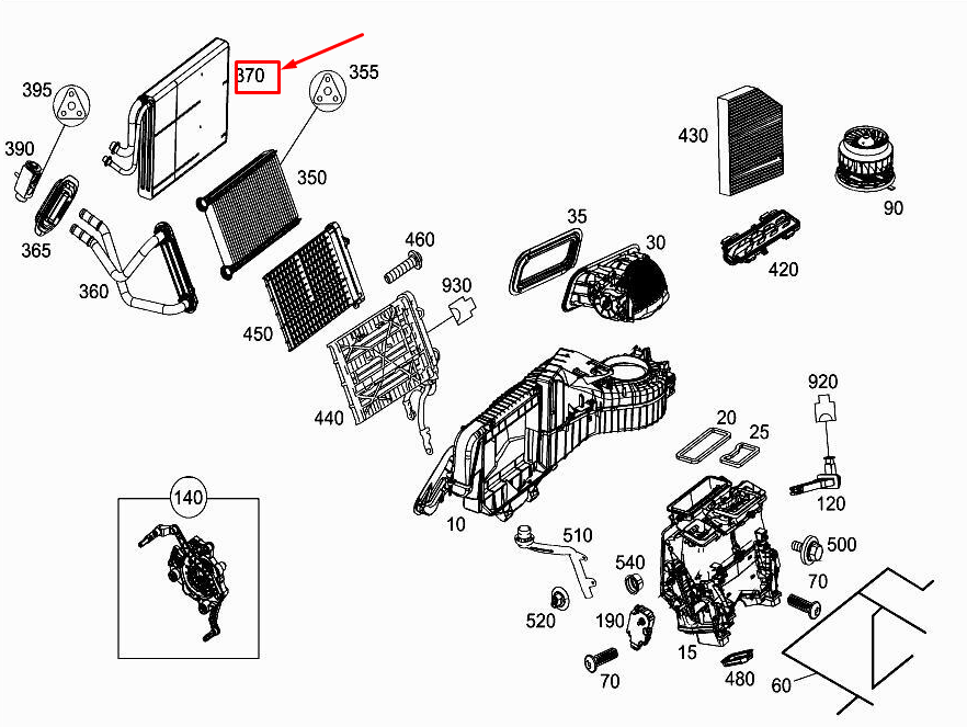 MERCEDES-BENZ C W205 Engine Evaporator Core A2058307800 NEW GENUINE | eBay
