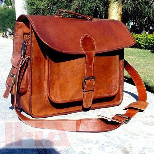 Men's New Genuine Leather Brown Laptop Business Shoulder Satchel ...