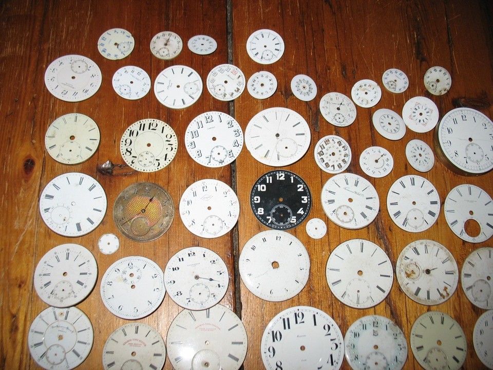 lot of 65 Vintage Porcelain Enamel Pocket Watch Dials | eBay