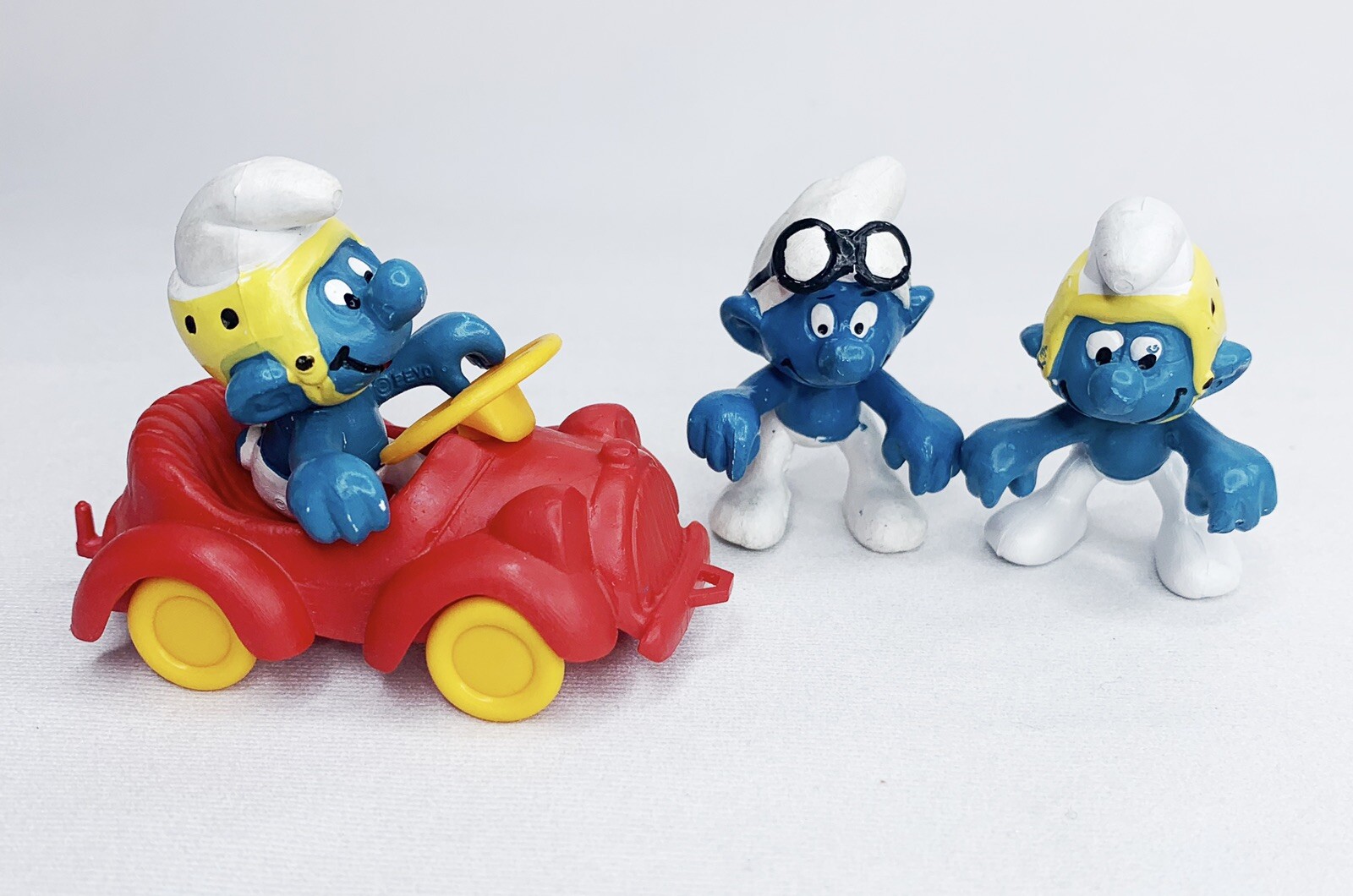 Vintage (70's 80's) Smurf Driver (3) Figurines with (1) Red Car ...