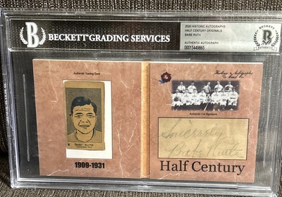 1926 BABE RUTH W512 HAND CUT Auto Cut Beckett BASEBALL CARD 2020 ...
