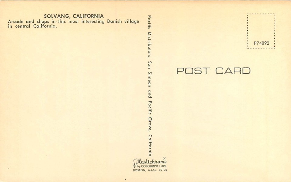 Danish Village Arcade and Shops Solvang California CA Postcard | eBay