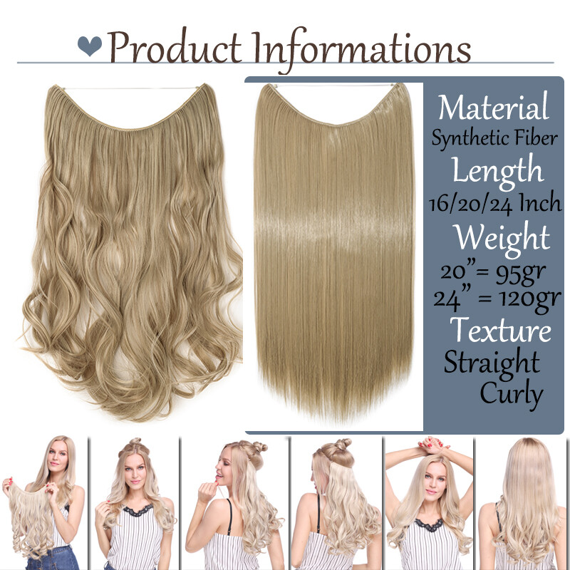 100% Natural As Human Thick Invisible Wire Softs Secret Wire In Hair ...