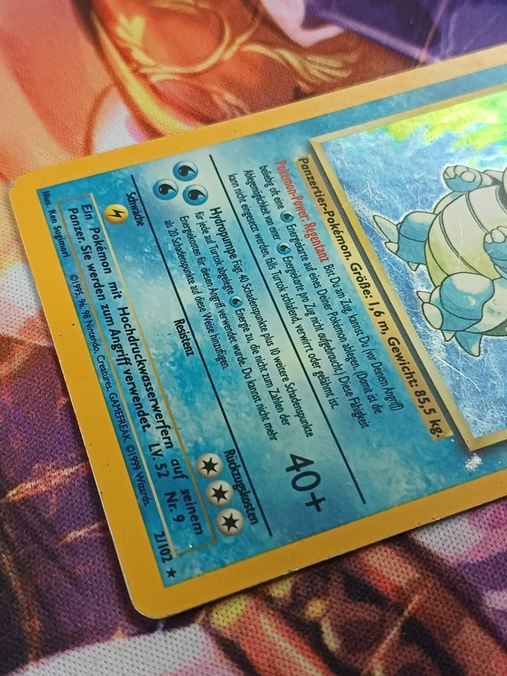 Pokemon German Turtok Blastoise Holo Base Set 2/102 Vintage Retro ...