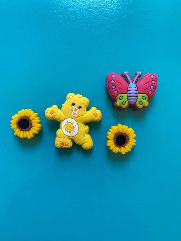 4 Bear Sun Flower Butterfly Shoe Charm Plug Button Accessories ...