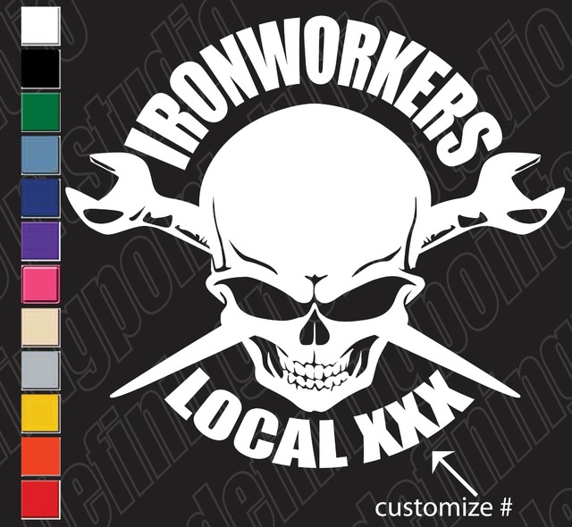 So Cal Ironworkers local 433 sticker union trade welding hard hat spud ...