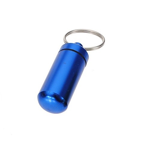 WATER PROOF STASH CAN PILL BOX CASE KEY RING CHAIN POWDER PILLBOX AIR ...